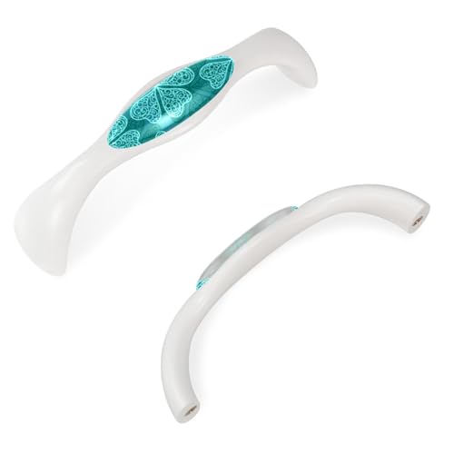 Pull Handle Fence Handle Long Cabinet Handles for Interior, Closet, Drawer, Outdoor, Garage, Abstract Clovers Pattern