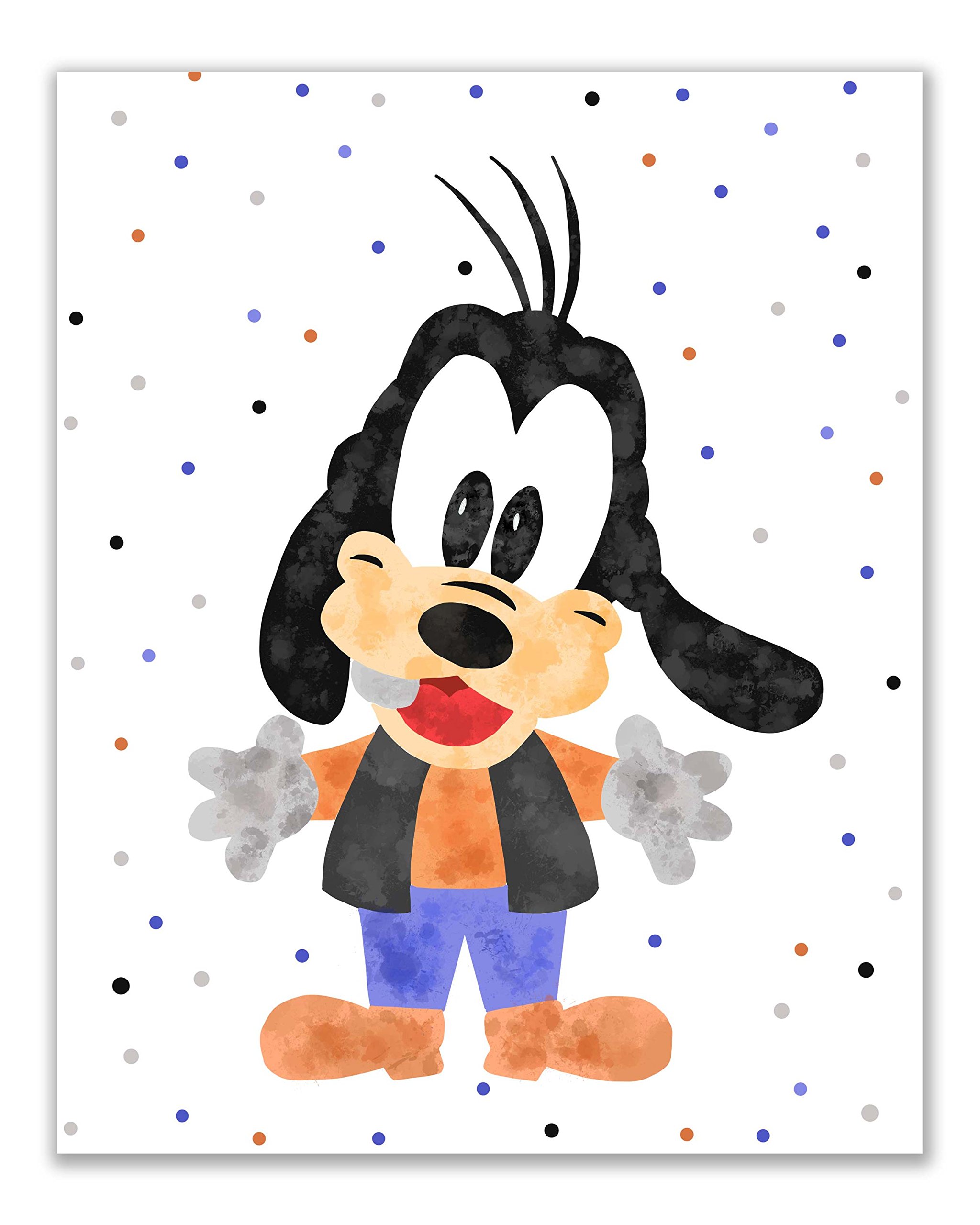 BigWig Prints Mickey And Minnie Prints - Minnie Mouse Wall Art, Mickey Mouse Wall Decor, Disney Pictures for Kids Room, Donald & Daisy Duck Posters, Goofy, Pluto - Unframed Set of 6 (8x10)