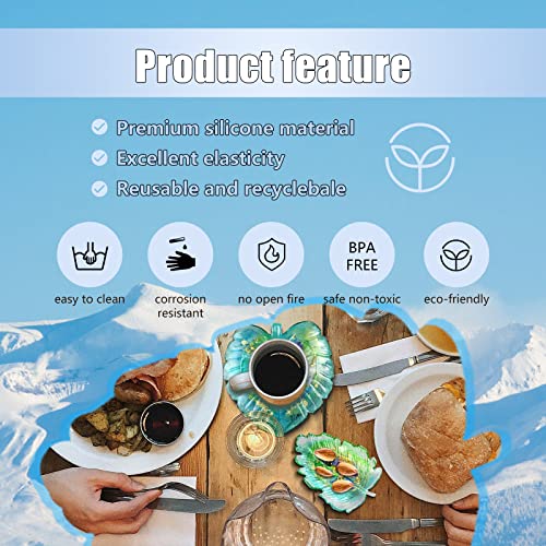 Aursrenty 6Pcs Leaf Tray Resin Mold, 6 Styles Simulation Leaves Tray Molds Resin Soap Dish Mold Epoxy Casting Molds Multifunctional Use for DIY Jewelry Container Candy Holder Soap Dish Christmas Gift