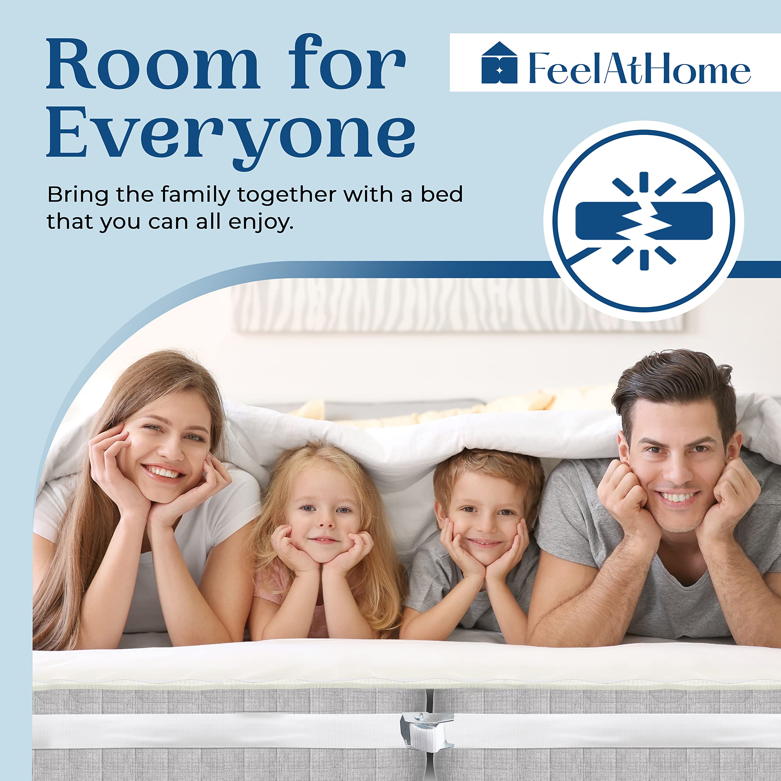 FeelAtHome Twin Bed Converter - Twin to King Mattress Joiner, 33ft Long Connecting Strap