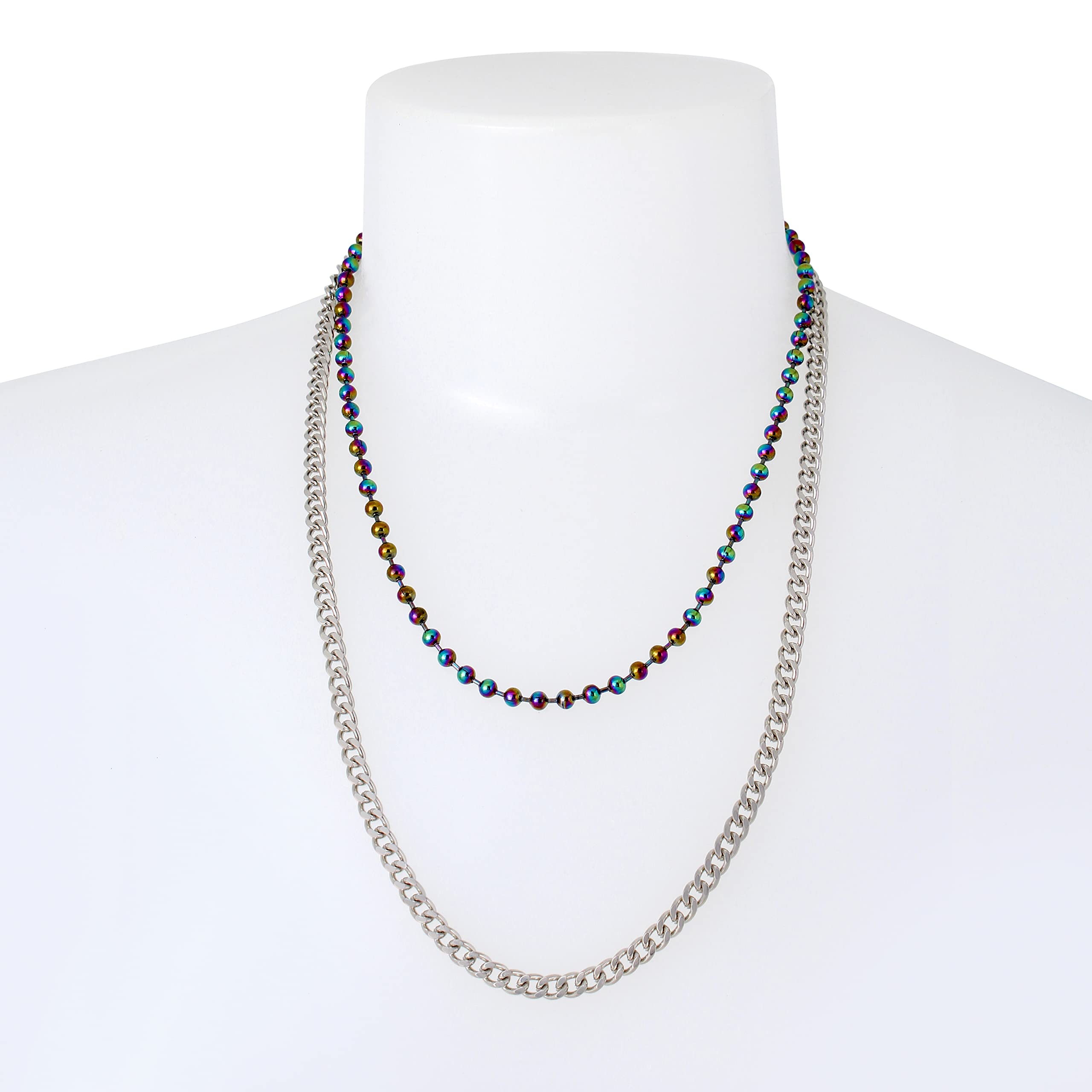 Steve Madden Ball Chain Layered Necklace