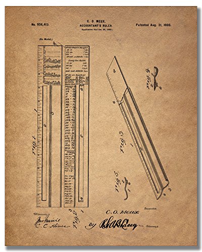 Accountant Patent Print - Set Of 4 Office Decor Photos - Bookkeeper Ledger