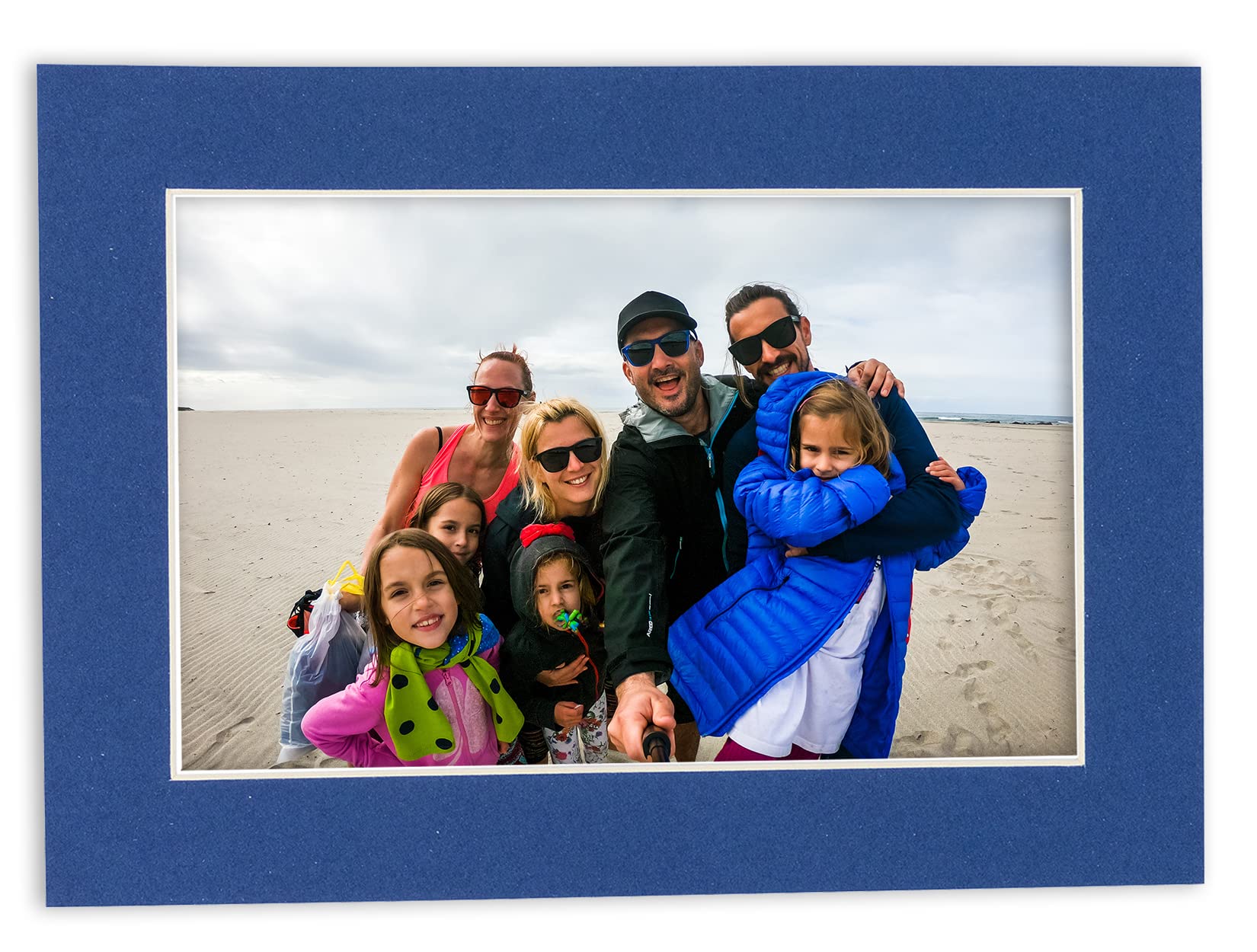 11x14 Mat Bevel Cut for 8.5x11 Photos - Acid Free Bottle Blue Precut Matboard - For Pictures, Photos, Framing - 4-ply Thickness