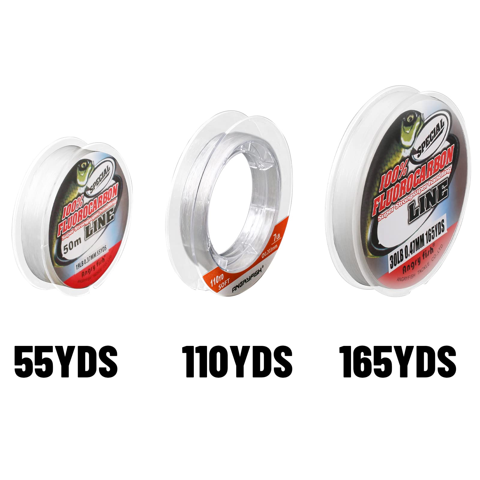 ANGRYFISH 100% Fluorocarbon Fishing Line-Invisible Underwater-Faster Sinking- Ultralow Stretch-Fishing Leader Line 2-30LB(Pink,11LB/0.261MM-165YD)