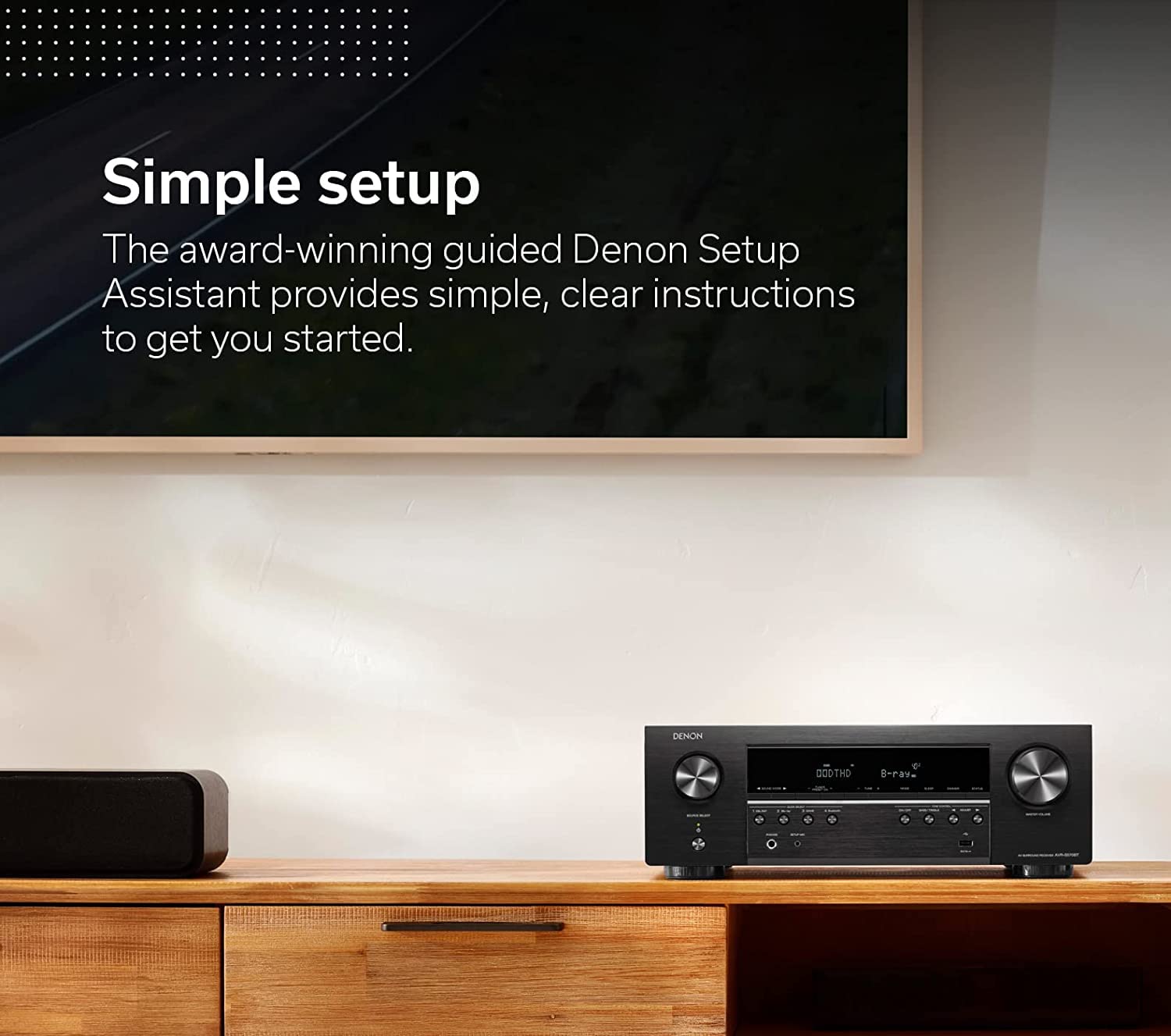 Denon - AVR-S570BT Receiver, 5.2 Channel, 8K Ultra HD Audio and Video, Home Theater System, Built-in Bluetooth and USB - Black | Includes Kwalicable Micro SD Card & Cleaning Cloth