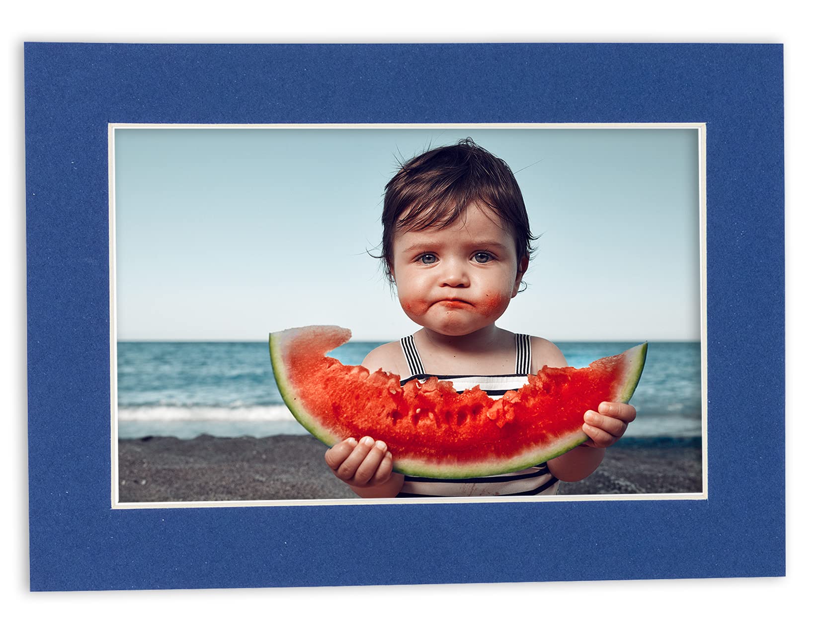 11x14 Mat Bevel Cut for 8.5x11 Photos - Acid Free Bottle Blue Precut Matboard - For Pictures, Photos, Framing - 4-ply Thickness
