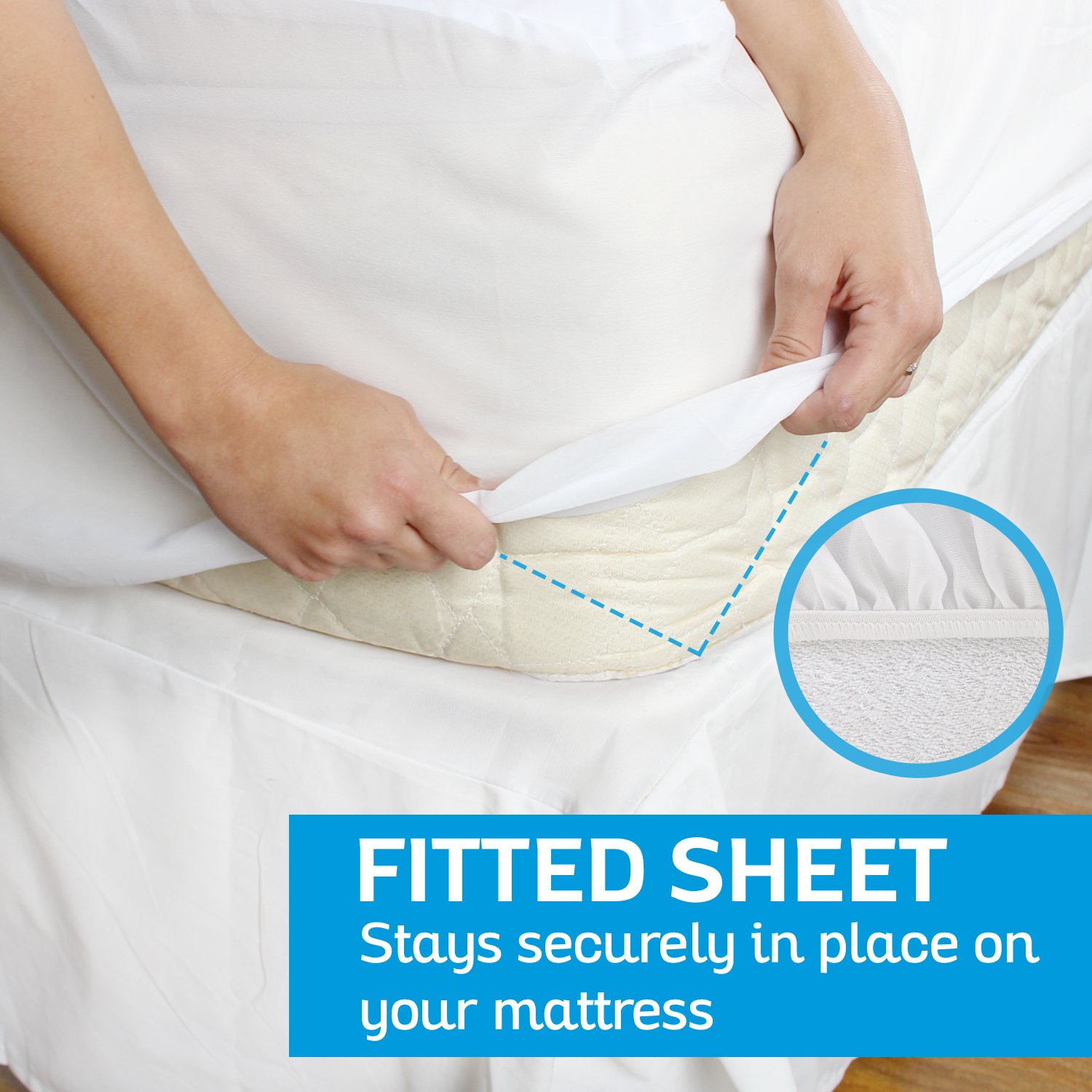 Sures Waterproof Mattress Protector - Twin Size Bedsheet - Fitted Machine Washable Bed Sheet -Vinyl Free Bedwetting Cover Pad - for Kids, Adult, Elderly (1, Twin)
