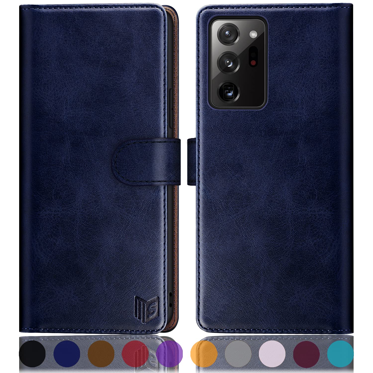 SUANPOT for Samsung Galaxy Note 20 Ultra 5G 6.9" with RFID Blocking Leather Wallet case Credit Card Holder, Flip Folio Book Phone case Cover Women Men for Samsung Note 20 Ultra case Wallet Blue