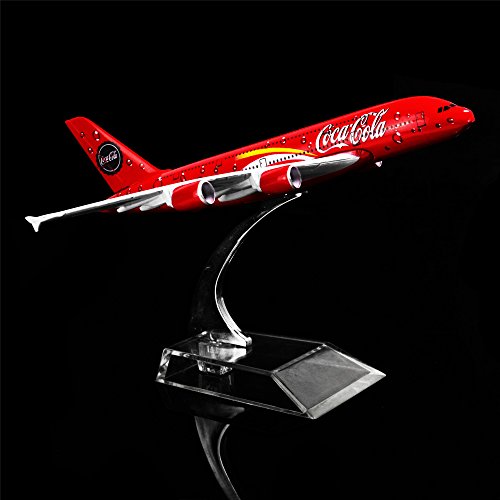 24-Hours Coca Aerospace A380 Alloy Flying Model Aircraft Child Birthday Gift Plane Models chiristmas Gift 1:400