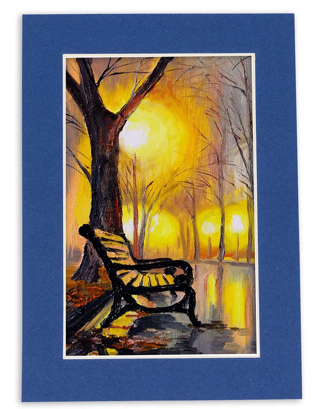11x14 Mat Bevel Cut for 8.5x11 Photos - Acid Free Bottle Blue Precut Matboard - For Pictures, Photos, Framing - 4-ply Thickness