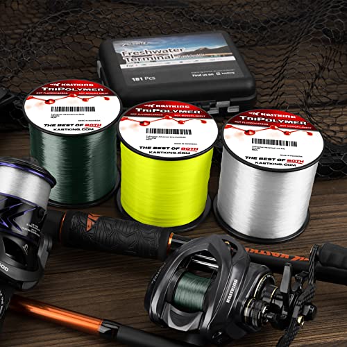 KastKing Tripolymer Advanced Monofilament Fishing Line - ¼ LB Filler Spools Mono Line, High Strength, Highly Abrasion Resistant, Super Smooth, Low Light Refraction, Tri-Extrusion Advanced Fish Line