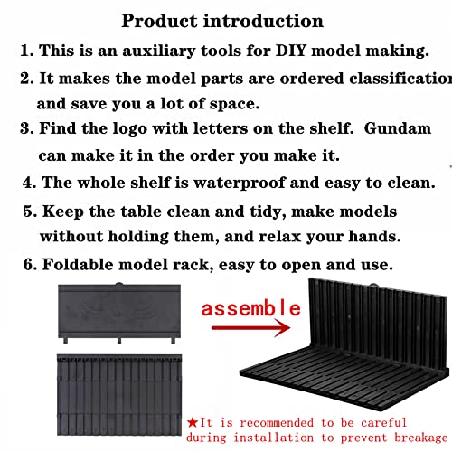 Starmoonn Model Part Placement Rack,Model Shelf,Model Classification,The Shelf is Suitable for Making Gundam Hobby Models and Various Role Models, Black