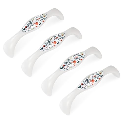 Pull Handle Fence Handle Long Cabinet Handles for Interior, Closet, Drawer, Outdoor, Garage, Reindeer Penguin and Leaves