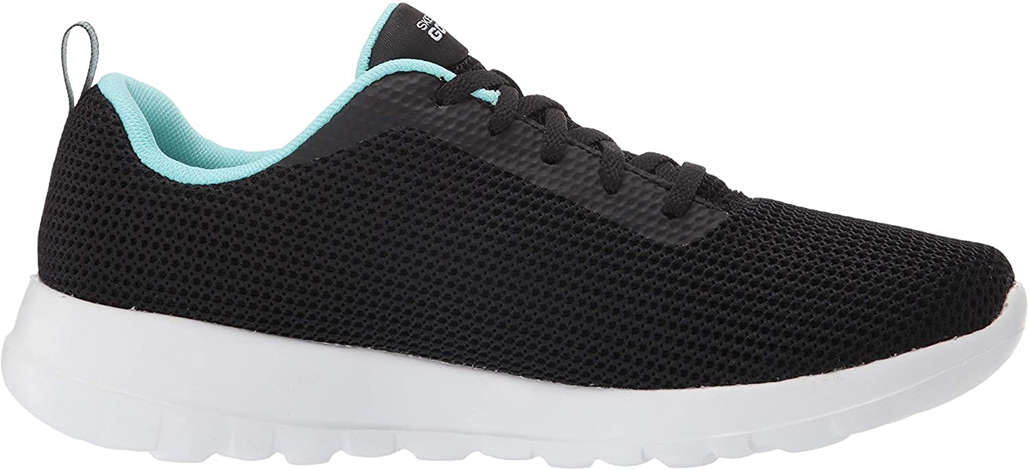 Skechers Women's Go Walk Joy Upturn Sneaker, Black/Aqua, 10