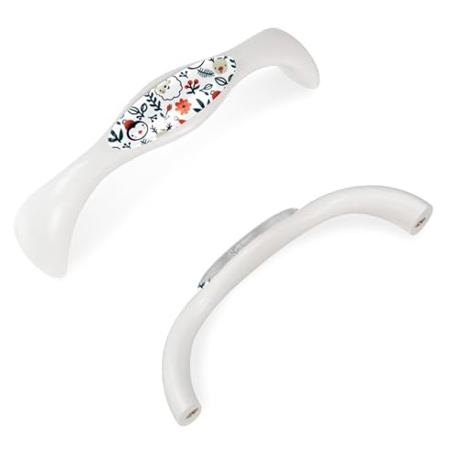 Pull Handle Fence Handle Long Cabinet Handles for Interior, Closet, Drawer, Outdoor, Garage, Reindeer Penguin and Leaves