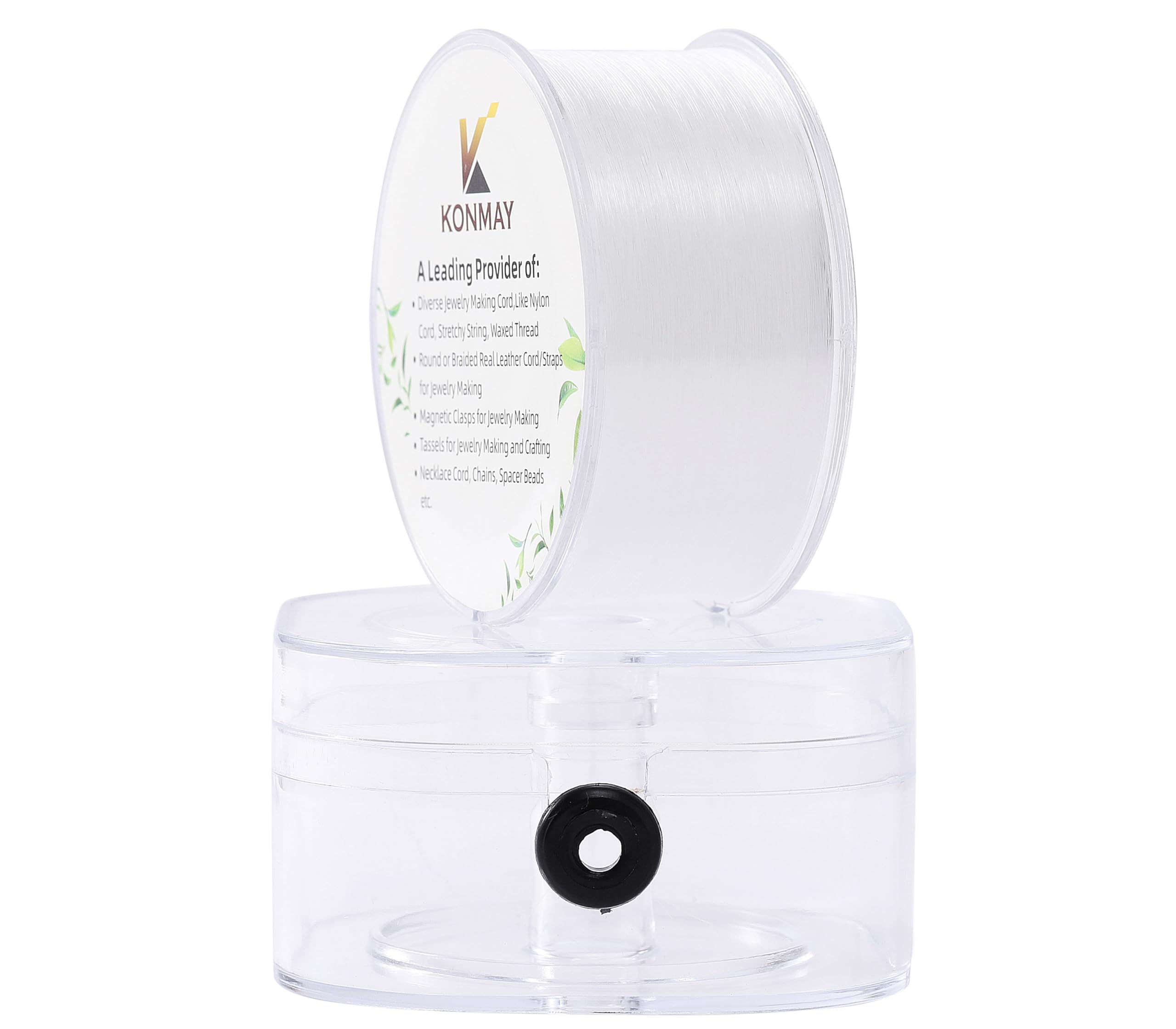 KONMAY Clear Seed Beads Thread, 340 Yards 0.3mm Monofilament Nylon Beading Thread, Invisible Craft String Thread for Hanging Ornaments, Crafting, Balloon Arch, Beading and Jewelry Making