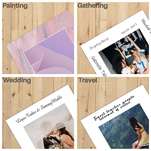 AUEAR, 5 Pack White 11X14 Bevel Cut White Core Picture Mat for 8.5X11 Photo/Print/Artworks - 5 Pre-Cut Acid Free Picture Frame Mat + 5 Backing Board + 5 Clear Bag