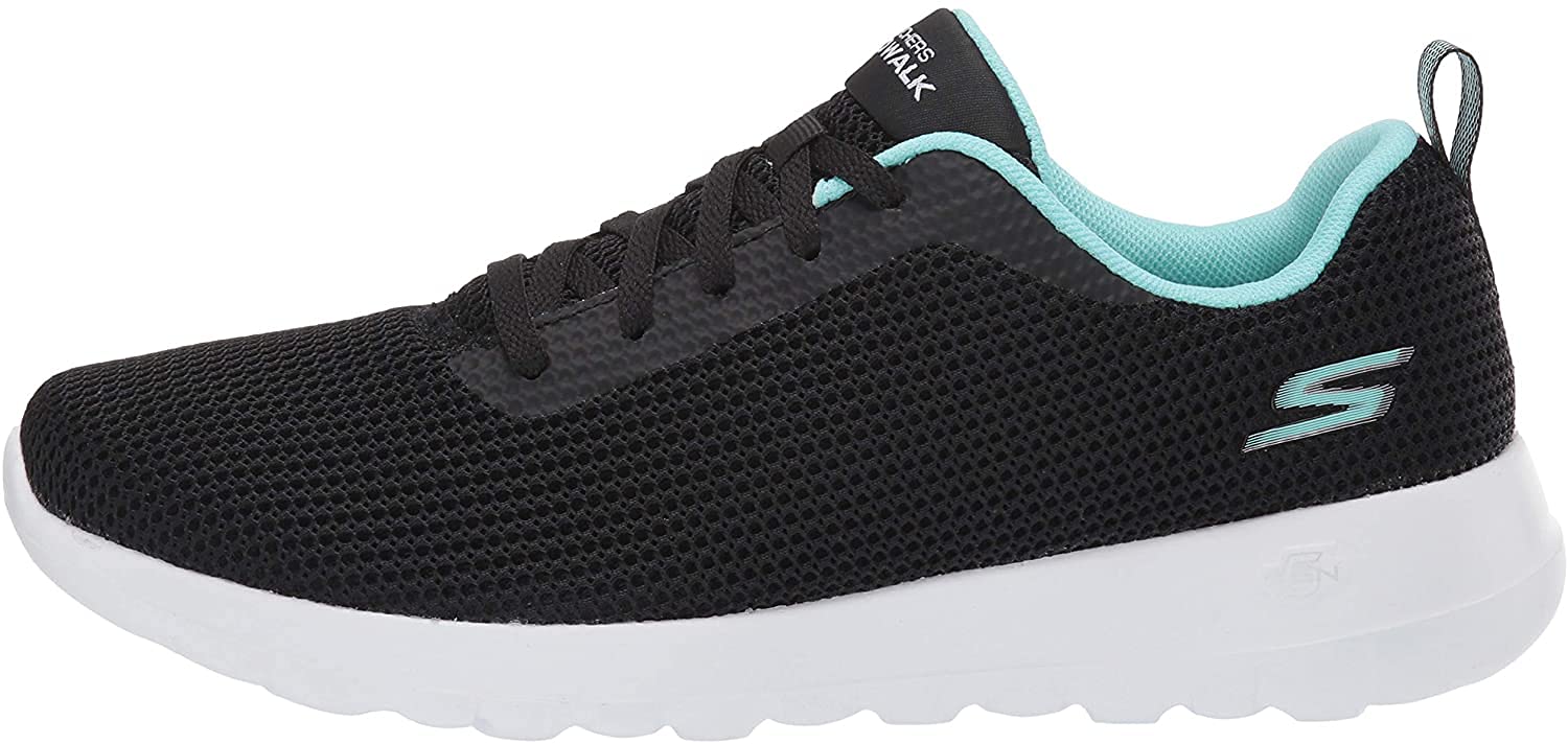 Skechers Women's Go Walk Joy Upturn Sneaker, Black/Aqua, 10