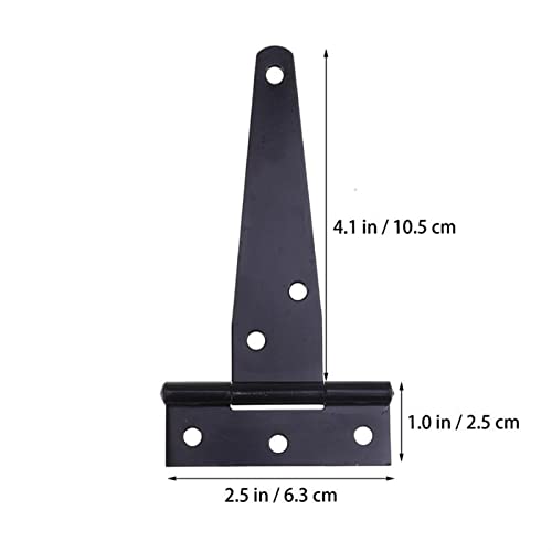 Garden Gate Hinges,Tee Shed Hinge, 12 Piece Hinges, T Iron Lightweight 4 Inch Hinges Old Style Wooden Boxes Wooden Fence Shed Barn Door Iron Tee Hinges