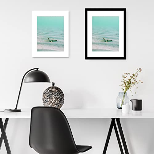 AUEAR, 5 Pack White 11X14 Bevel Cut White Core Picture Mat for 8.5X11 Photo/Print/Artworks - 5 Pre-Cut Acid Free Picture Frame Mat + 5 Backing Board + 5 Clear Bag