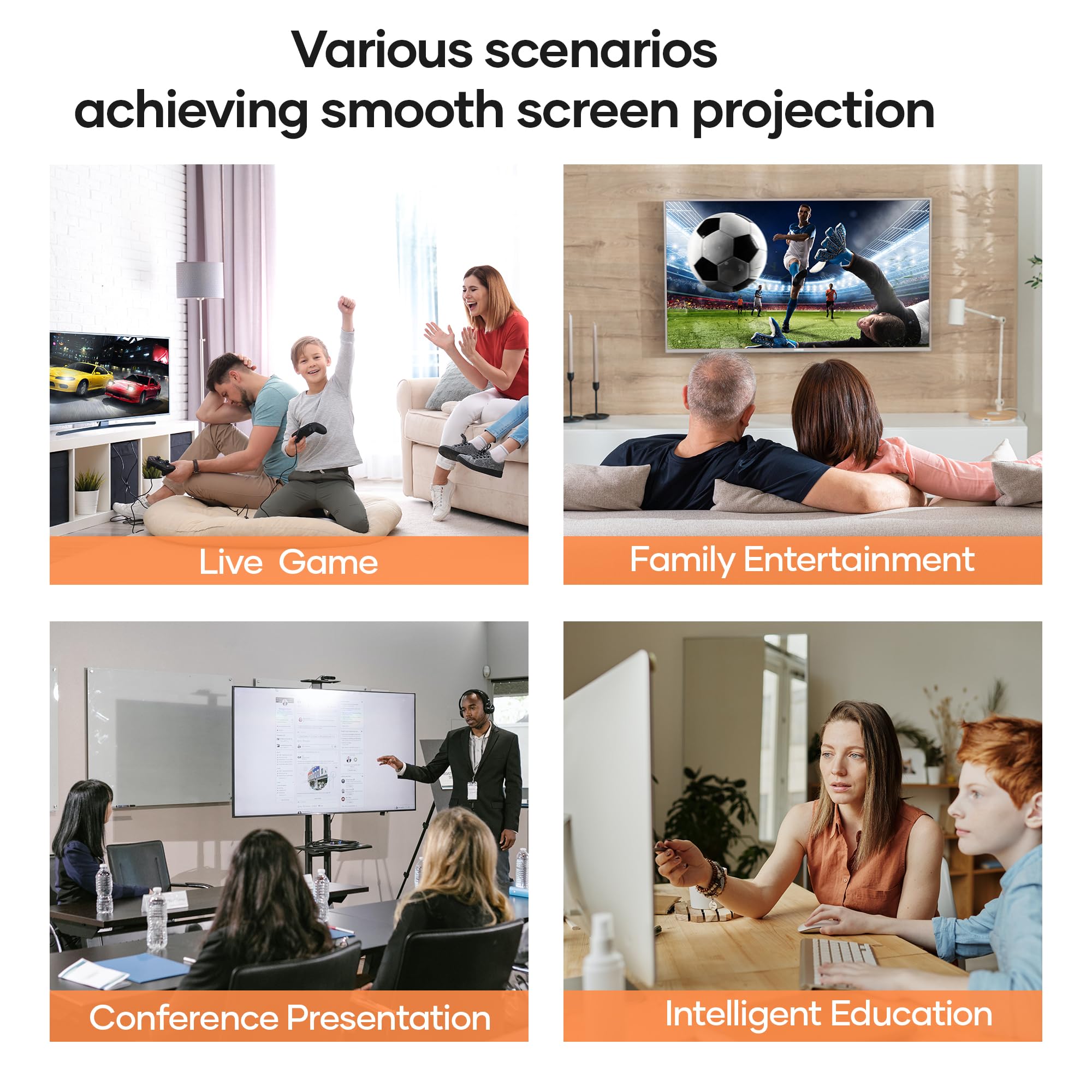 Wireless HDMI Transmitter and Receiver 4K Decode 1080P Output, 490FT/150M Plug&Play Extender, 2.4/5GHz Video Transmission System for Streaming Video/Audio/File from PC/Laptop/STB to Monitor/TV