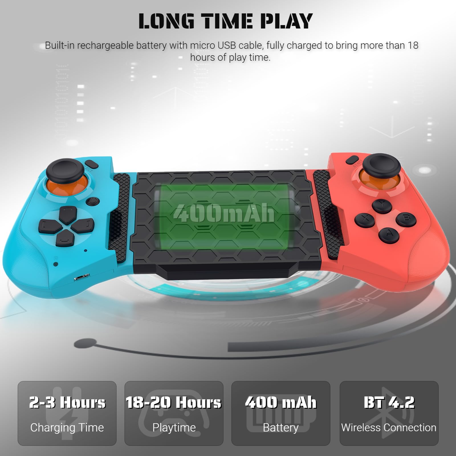 arVin Wireless Gamepad Controller for iPhone, iOS, Android, PC, Phone Game Controller for iPhone 15/14/13/iPad/MacBook/Samsung Galaxy S23/22/21/TCL/Tablet/Call of Duty Mobile/Genshin Impact/Diablo