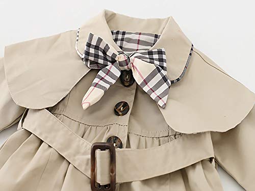 FullGood Toddler Girl Spring Autumn Windbreaker Jacket Trench Coat Khaki-2 2-3 Years