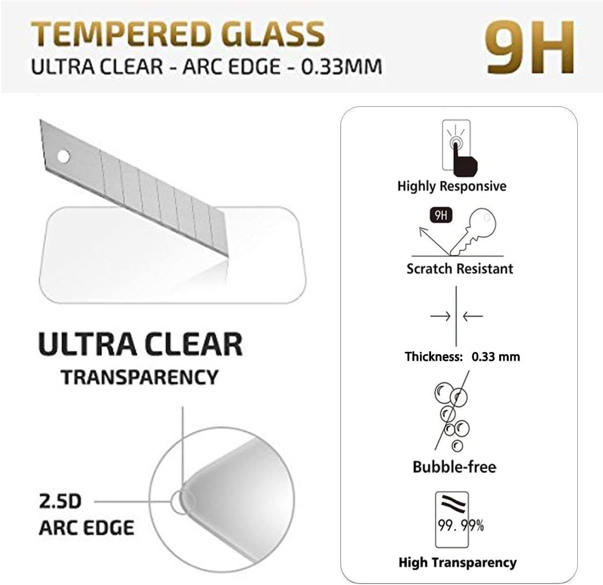 NEW'C 3 Pack Designed for Xiaomi Redmi Note 10 Pro, 10 Pro Max 4G, Tempered Glass Anti-Scratch, Anti-Fingerprints, 9H Hardness, 0.33mm Ultra Transparent, Ultra Resistant