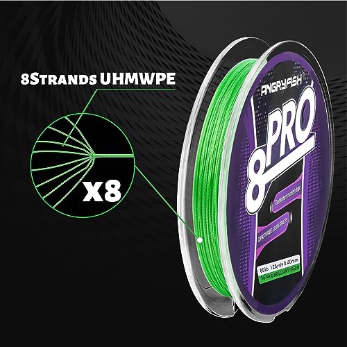 ANGRYFISH 8PRO - Ultra-Thin, Smooth & High-Strength Braided Fishing Line - Exceptional Casting, Enhanced Smoothness, Zero Stretch & Low Memory Superline(Pink,5lb/0.07mm-125yds)