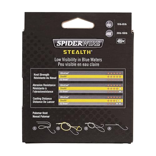 SpiderWire Stealth® Superline, Blue Camo, 30lb | 13.6kg, 200yd | 182m Braided Fishing Line, Suitable for Saltwater and Freshwater Environments