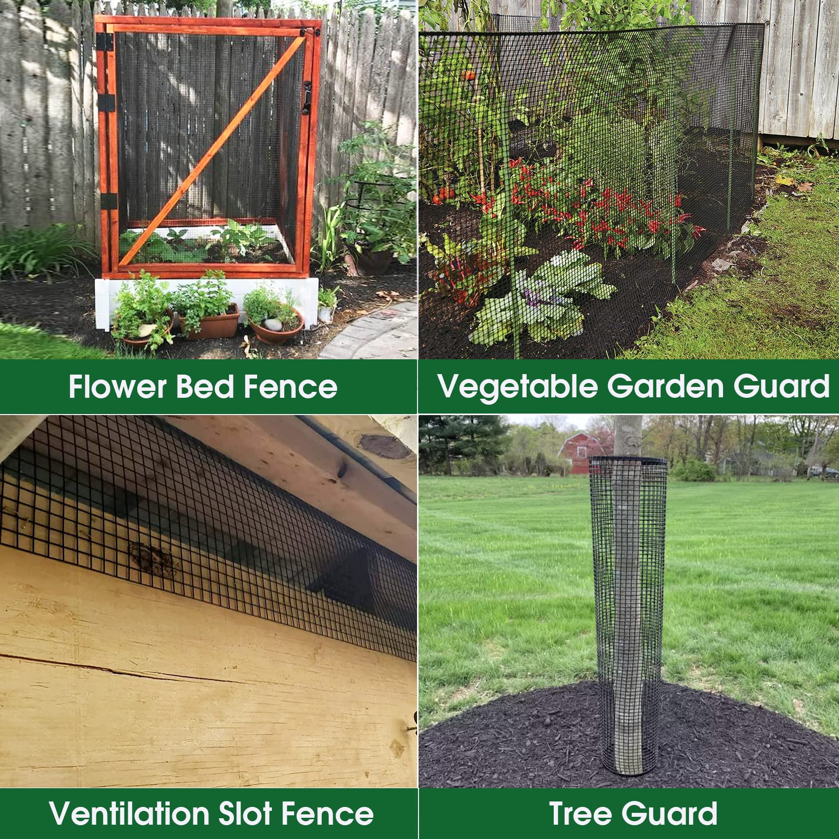HOPERAN 1/2 inch Black Hardware Cloth, 36 x 50 Ft, 19 Gauge, Black PVC Coated, Welded Wire Mesh Roll for Chicken Coop and Garden Fencing