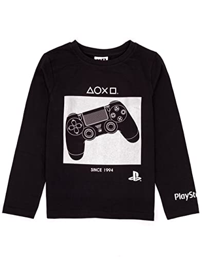 PlayStation Pajamas Boys Kids Long Sleeve Black Controller T Shirt Bottoms 7-8 years