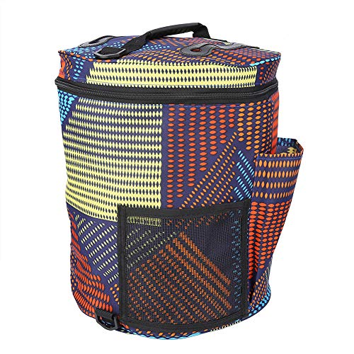 ZJchao Knitting Bag for Yarn Storage, Anti-Static Oxford Cloth Portable Knitted Round Storage Yarn Box Pocket for Accessories and Slits on Top to Protect Yarn and Prevent Pestering