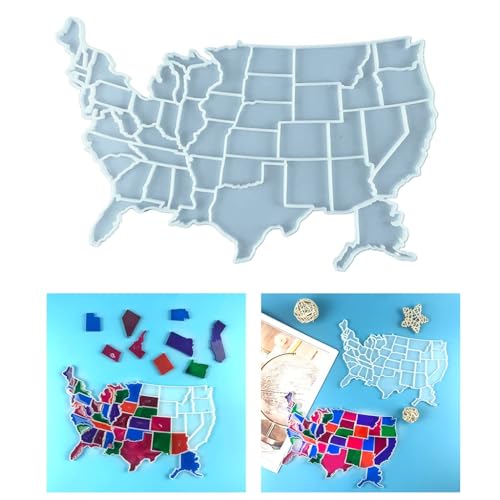 Silicone Jewelry Tray Epoxy Resin Casting Mold US Map Mat Teapot Mat Tray Mold for Jewelry Making Table Wine Tray Resin Silicone molds for Jewelry