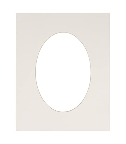 12x16 Mat Bevel Cut for 9x13 Photos - Precut Textured White Oval Shaped Photo Mat Board Opening - Acid Free Matte to Protect Your Pictures - Bevel Cut for Family Photos, Pack of 1 Matboard Show Kit