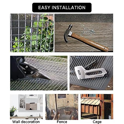 Upgraded Black Hardware Cloth Galvanized Wire Mesh 1/2 Inch 19 Gauge Chicken Wire Fence Roll Welded Wire Mesh Fence Roll for Home and Garden Fence and Home Improvement Project (1/2 inch 36''x100')