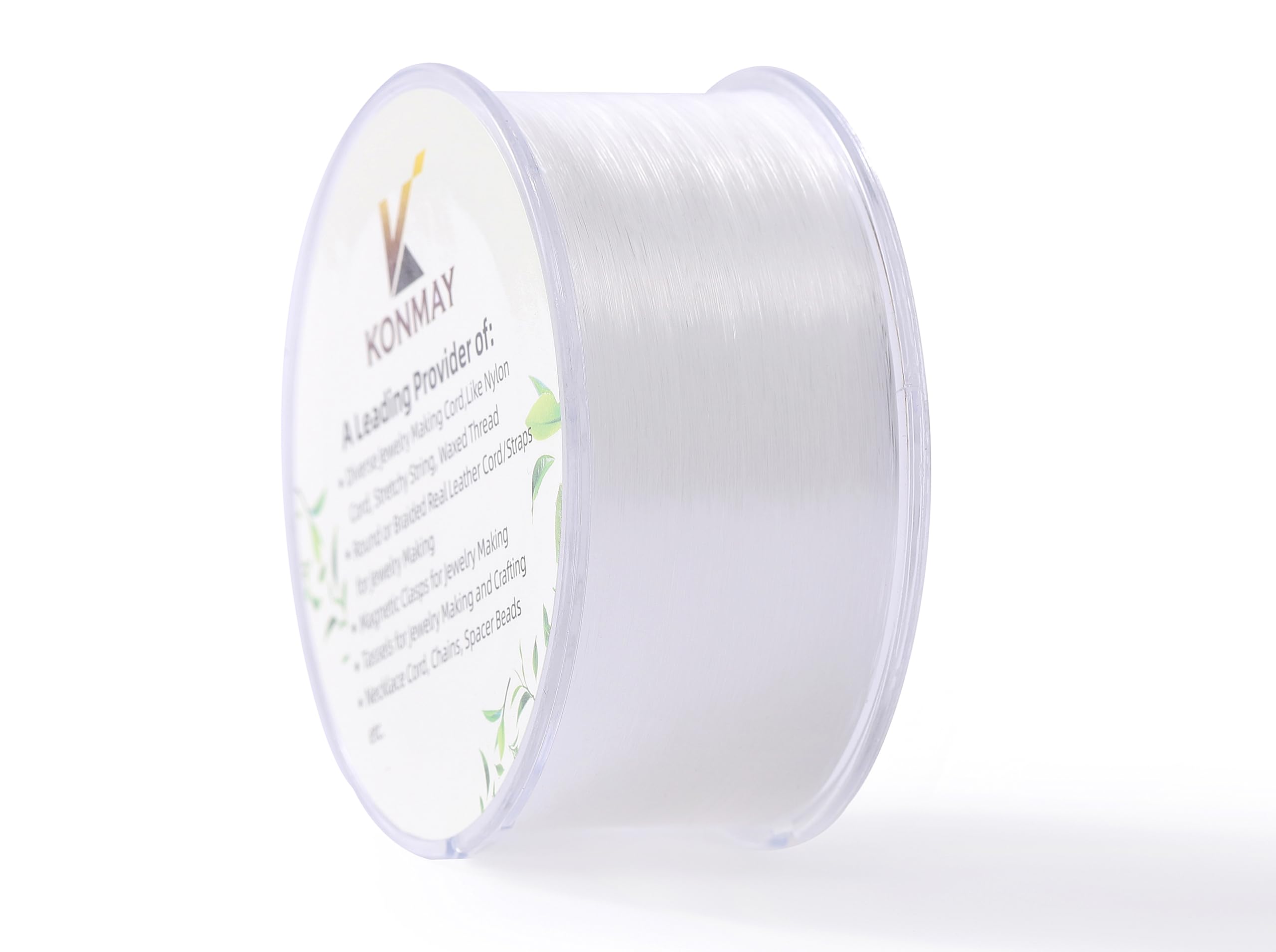 KONMAY Clear Seed Beads Thread, 340 Yards 0.3mm Monofilament Nylon Beading Thread, Invisible Craft String Thread for Hanging Ornaments, Crafting, Balloon Arch, Beading and Jewelry Making