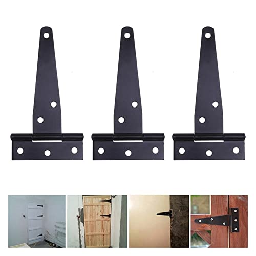ANNURA Heavy Duty Hinge,Long Strap T Hinge, 12 Piece Hinges, T Iron Lightweight 4 Inch Hinges Old Style Wooden Boxes Wooden Fence Shed Barn Door Iron Tee Hinges