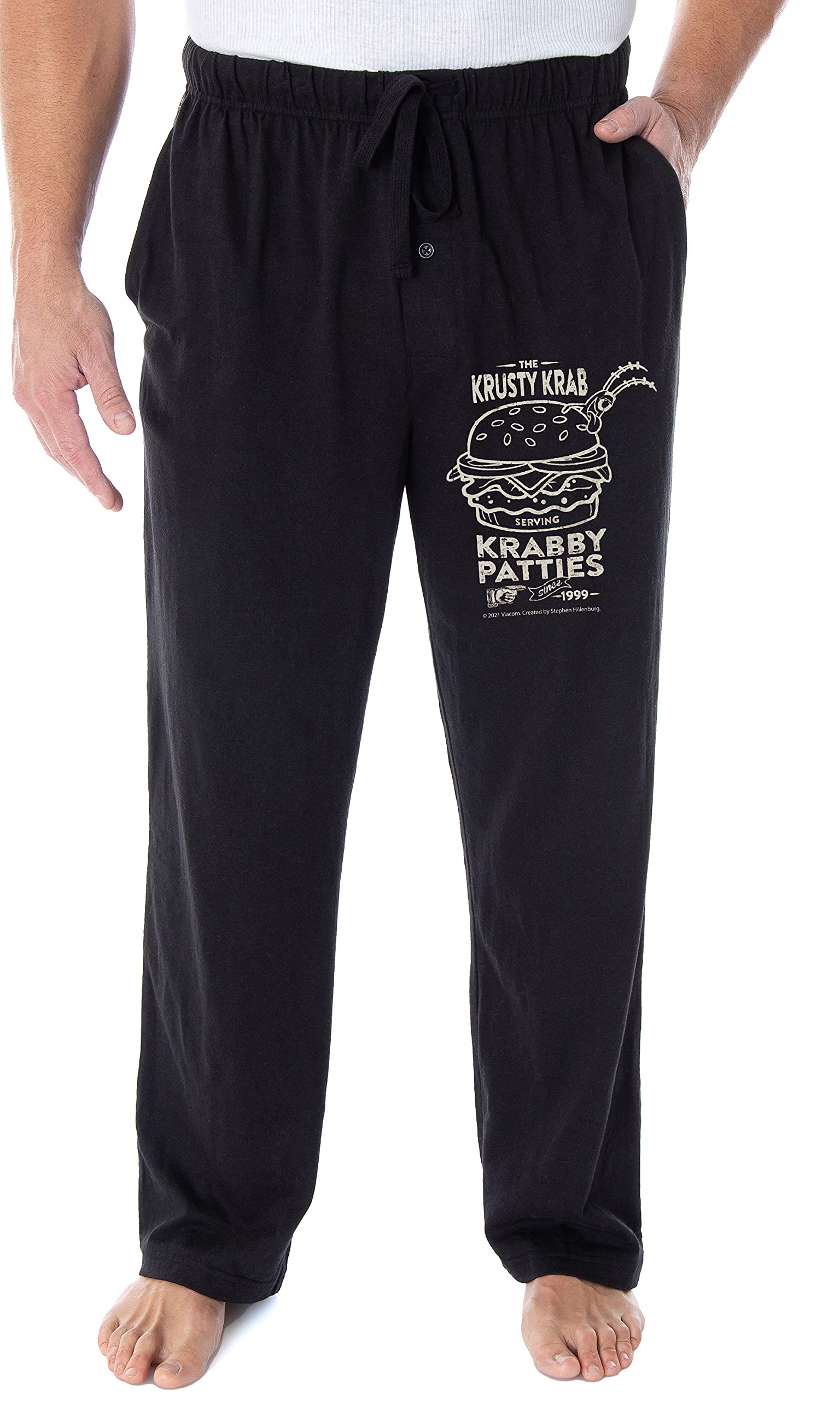 INTIMO Nickelodeon Men's Spongebob Squarepants The Krusty Krab Krabby Patties Since 1999 Loungewear Pajama Pants - Black, Small