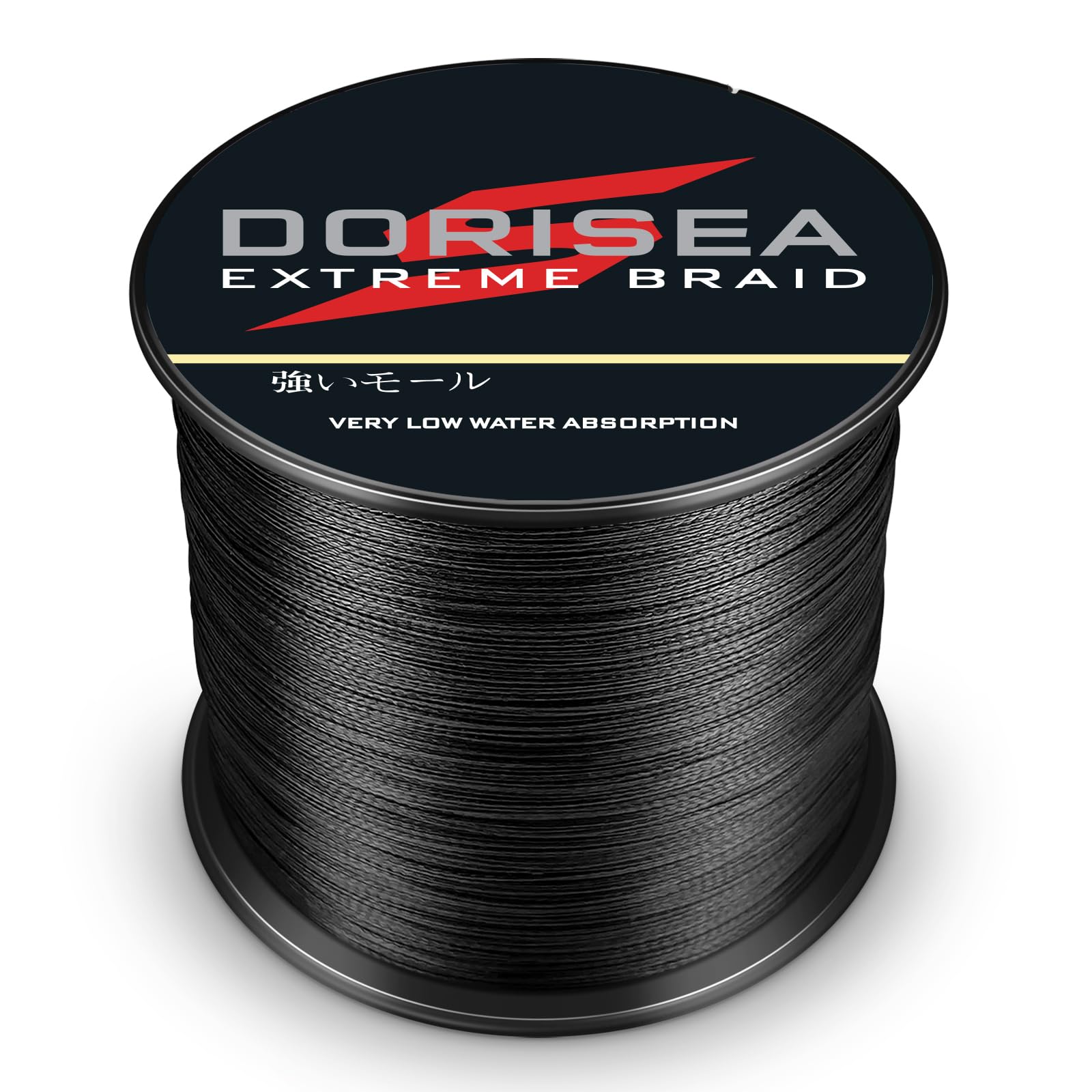 Dorisea Extreme Braid 100% Pe Black Braided Fishing Line 109Yards-2187Yards 6-550Lb Test Fishing Wire Fishing String Incredible Superline Zero Stretch (100m/109Yards 6lb/0.10mm)