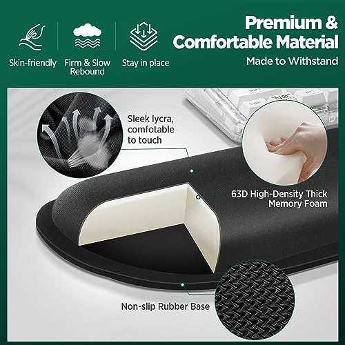 Gimars Upgrade 20 inch Foldable Wrist Rest for Computer Keyboard, Enlongated Superfine Fabric Gel Memory Foam Keyboard Wrist Rest Set, Ergonomic Design for Typing Pain Relief, Computer, Office & Home