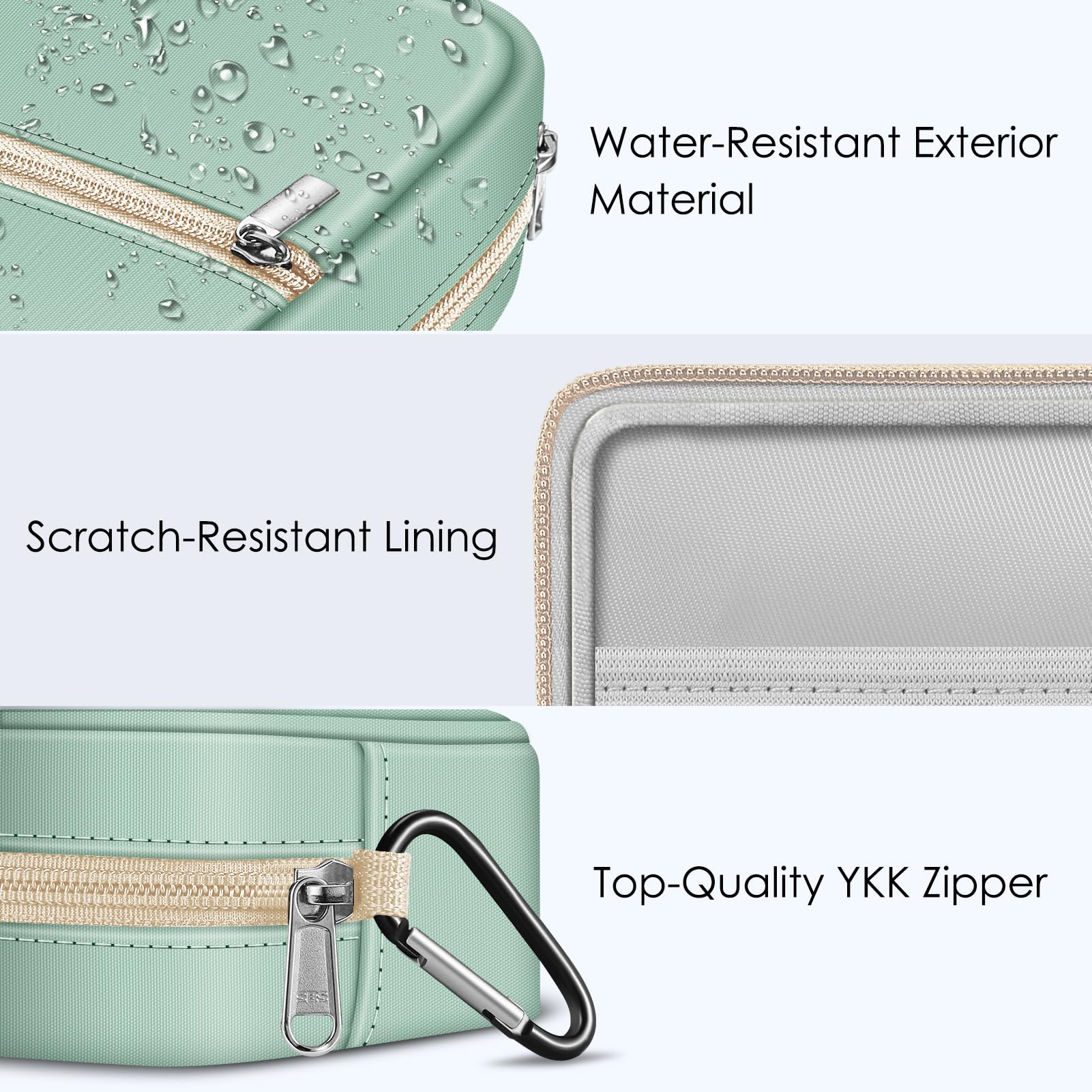 FINPAC Charger Case for MacBook, Small Electronic Organizer Bag for MacBook Power Adapter, Portable Pouch Travel Storage for Laptop Accessories, Magic Mouse, USB Drives, GoPro, Gadgets - Light Green