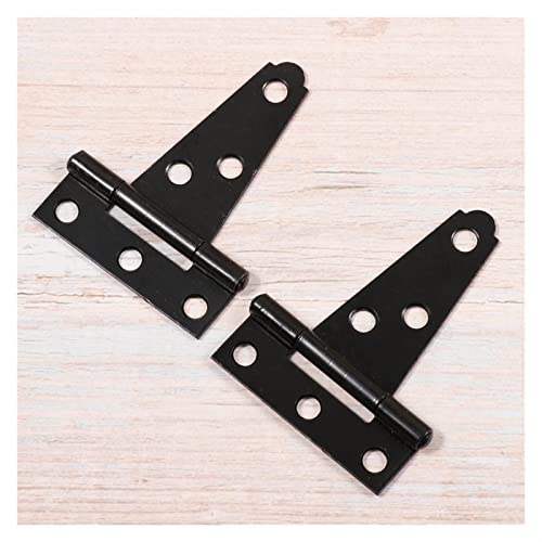 Garden Gate Hinges,Tee Shed Hinge, 2 Piece Hinges 2 Inch T Iron Lightweight Hinges, Wooden Fence Shed Barn Door Black Hinges