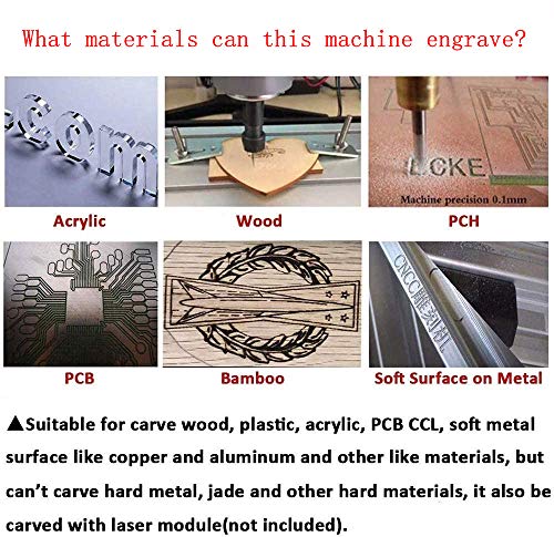 2 in 1 5500mW Engraver CNC 3018 Pro Engraving Machine, GRBLControl PCB PVC Wood Router CNC 3 Axis Milling Machine with Offline Controller and ER11 and 5mm Extension Rod