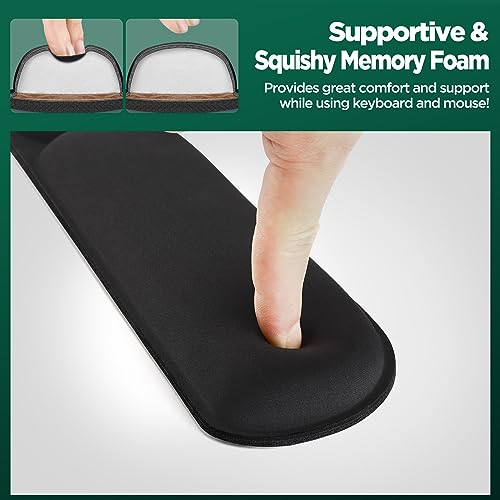 Gimars Upgrade 20 inch Foldable Wrist Rest for Computer Keyboard, Enlongated Superfine Fabric Gel Memory Foam Keyboard Wrist Rest Set, Ergonomic Design for Typing Pain Relief, Computer, Office & Home