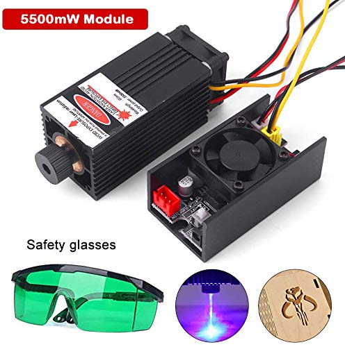 2 in 1 5500mW Engraver CNC 3018 Pro Engraving Machine, GRBLControl PCB PVC Wood Router CNC 3 Axis Milling Machine with Offline Controller and ER11 and 5mm Extension Rod