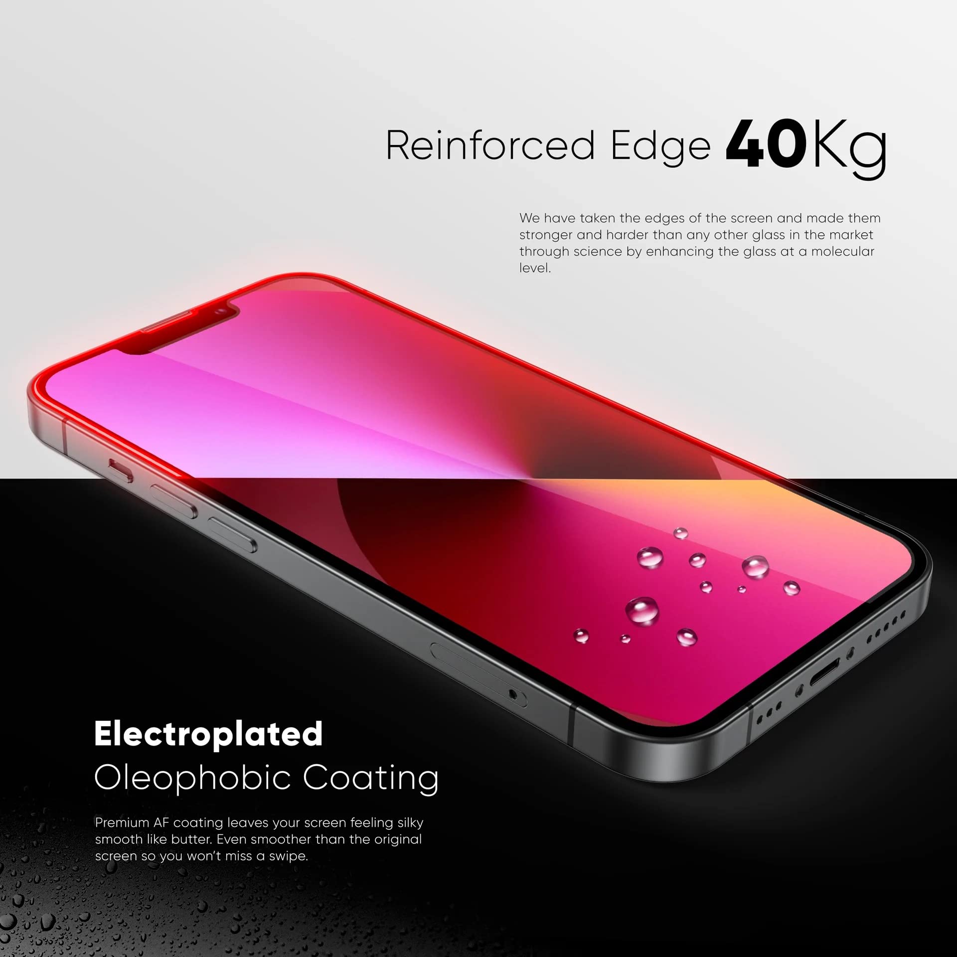 FLOLAB NanoArmour ONETIME PRO Anti Reflective iPhone 14/13 / 13 Pro Screen Protector Best iPhone Tempered Glass Protects Your Eyes - Durable, Smooth as Butter, Easy to Install, Dust Free