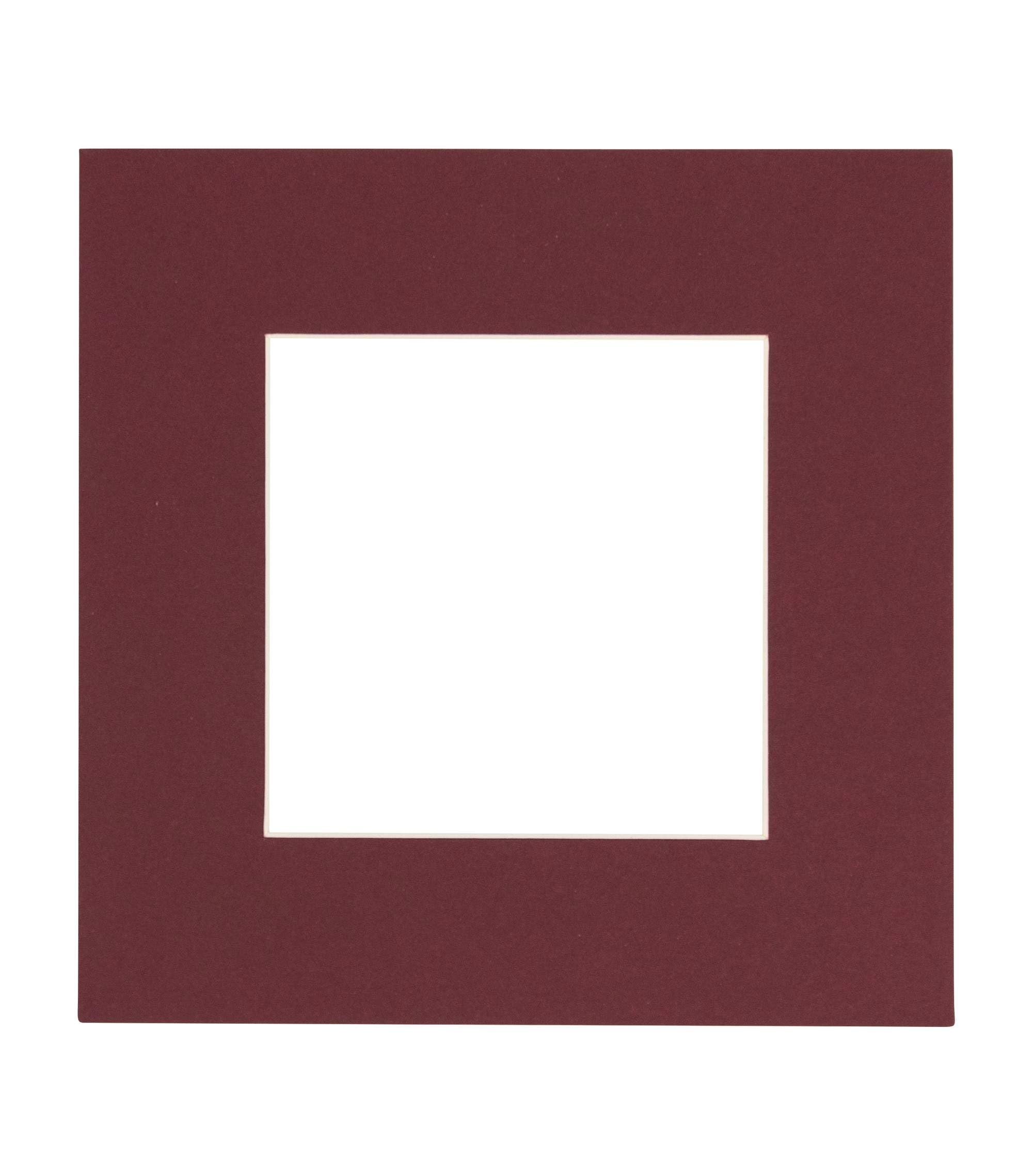 16x16 Mat Bevel Cut for 12x12 Photos - Precut Maroon Square Shaped Photo Mat Board Opening - Acid Free Matte to Protect Your Pictures - Bevel Cut for Family Photos, Pack of 1 Matboard