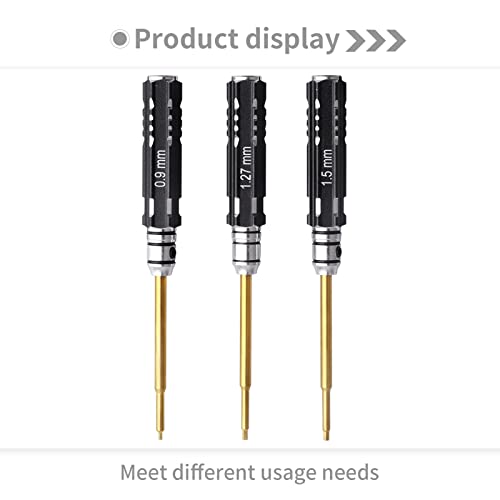 Hobbypark Mini RC Allen Wrench Set 0.9mm 1.27mm 1.5mm Hex Driver Screwdrivers & Wheel Nut Wrench for Axial SCX24 1/24 RC Crawler Car Tools
