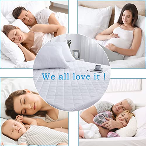Bravbowerry Waterproof Mattress Protector,Cooling Breathable Fluffy Soft Mattress Pad, Washable Mattress Protector,Noiseless Mattress Cover,Bed Cover Waterproof,Deep Pocket Mattress Protector